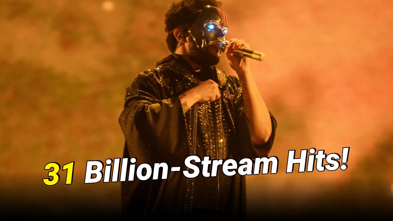 The Weeknd extends his record of having most songs with 1 billion ...