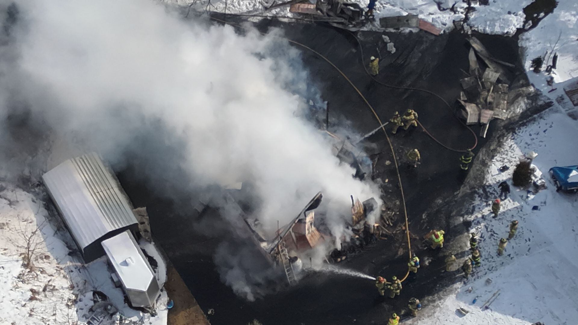 Garage total loss after fire in Nelson