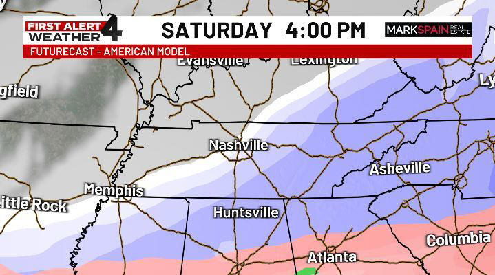 What needs to happen to see major snowfall in Middle Tennessee?