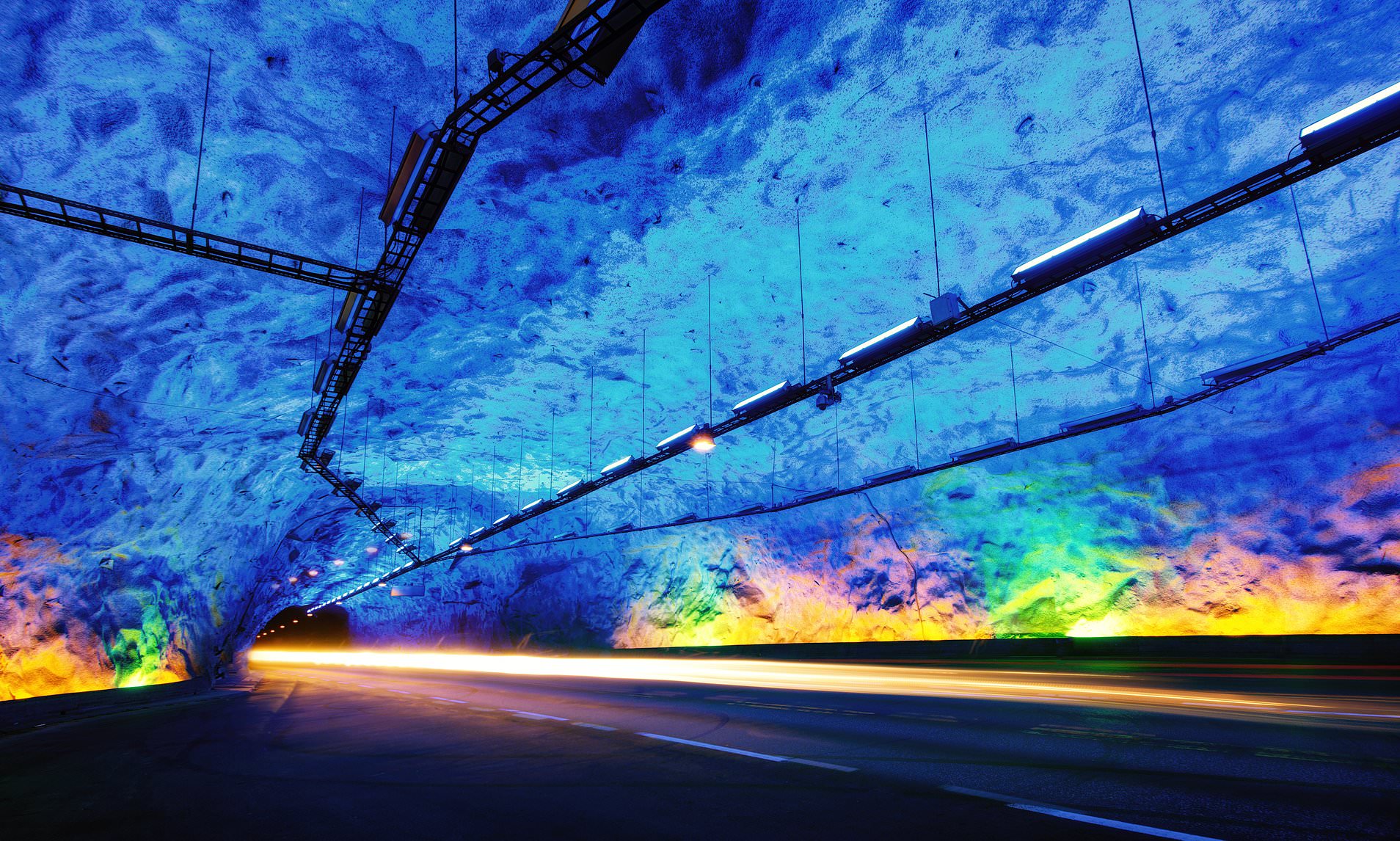 Inside the world's longest tunnel for drivers - with a dazzling light show