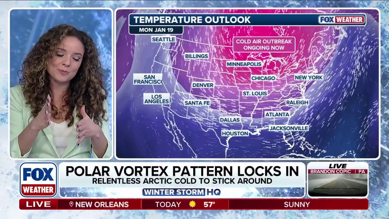 Polar vortex locks in over most of the US, ushering days of arctic cold