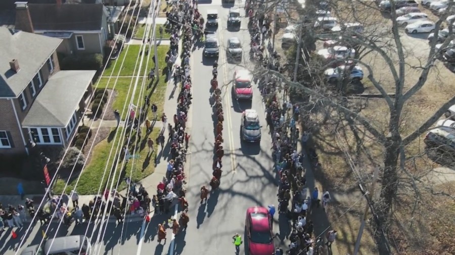 Monks’ 2,300 mile walk for peace crosses High Point, Greensboro on Monday