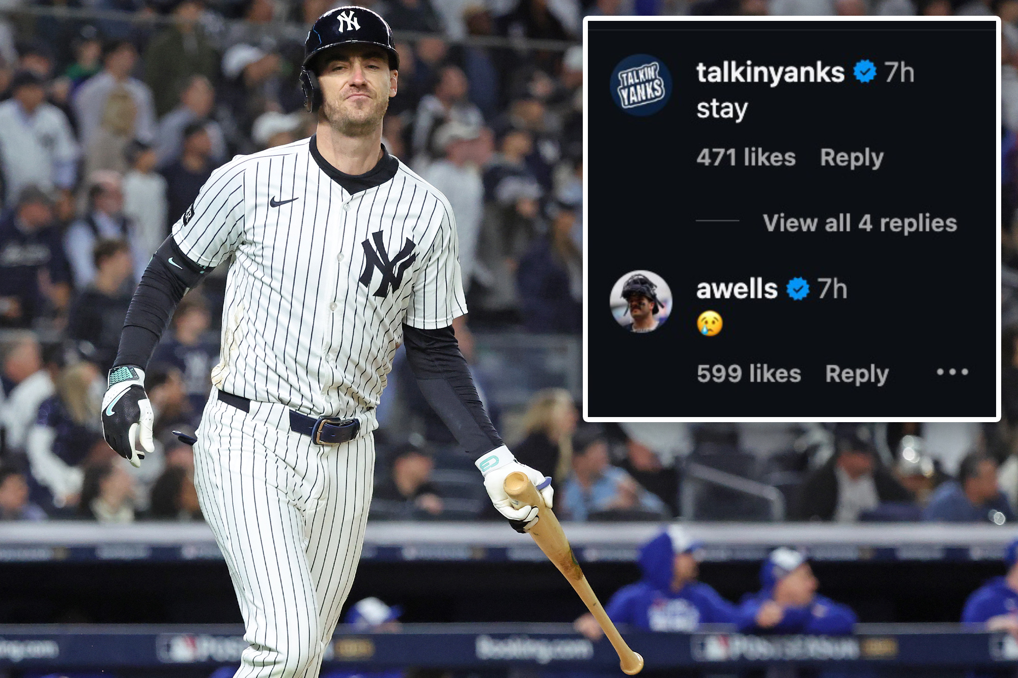 Austin Wells has concerning reply to Cody Bellinger’s Instagram post as ...