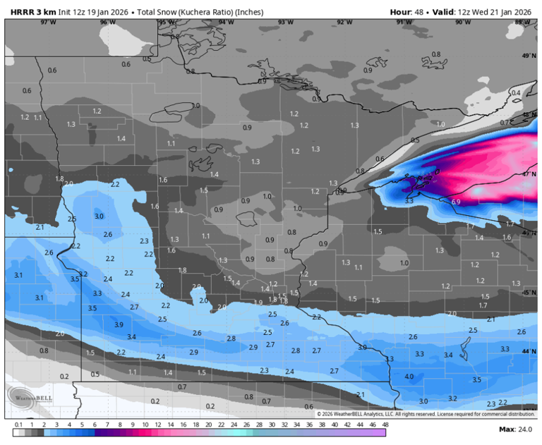 Snow slides through Tuesday before the coldest air yet invades Minnesota