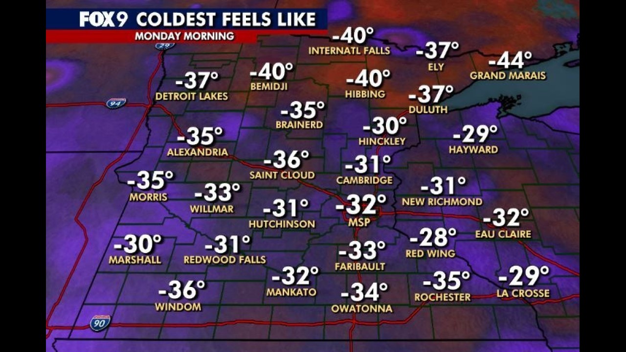 MN weather: How cold it felt Monday morning