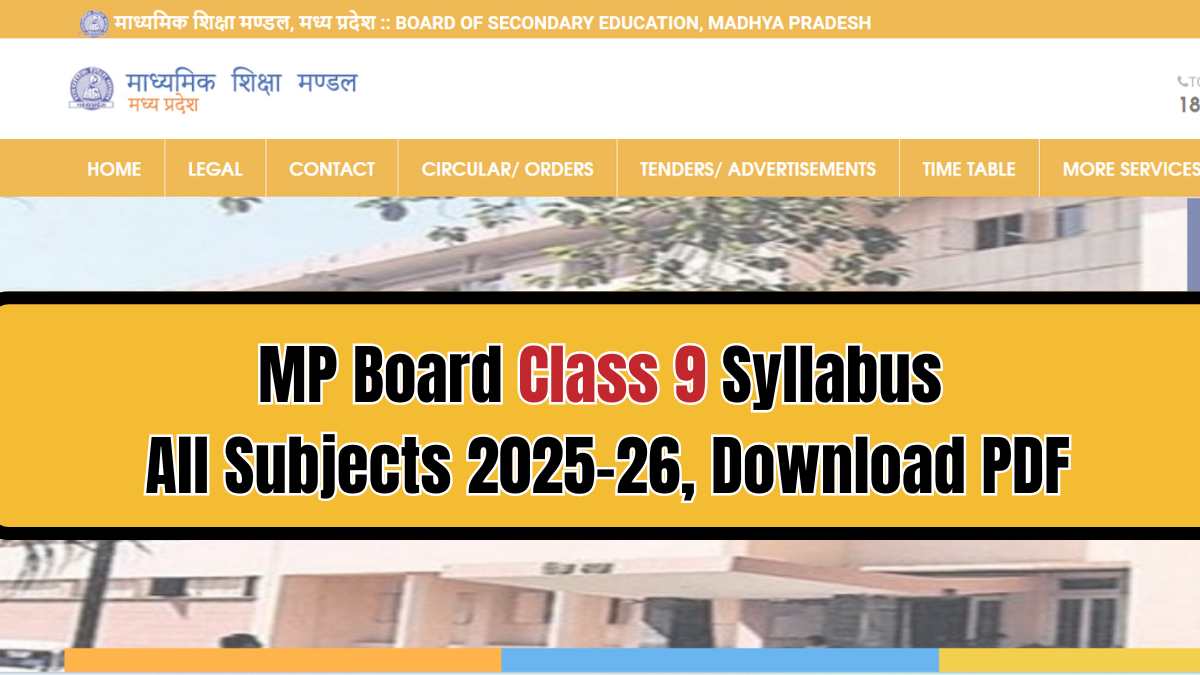 MP Board class 9 syllabus for all subjects 2025-26, download PDF