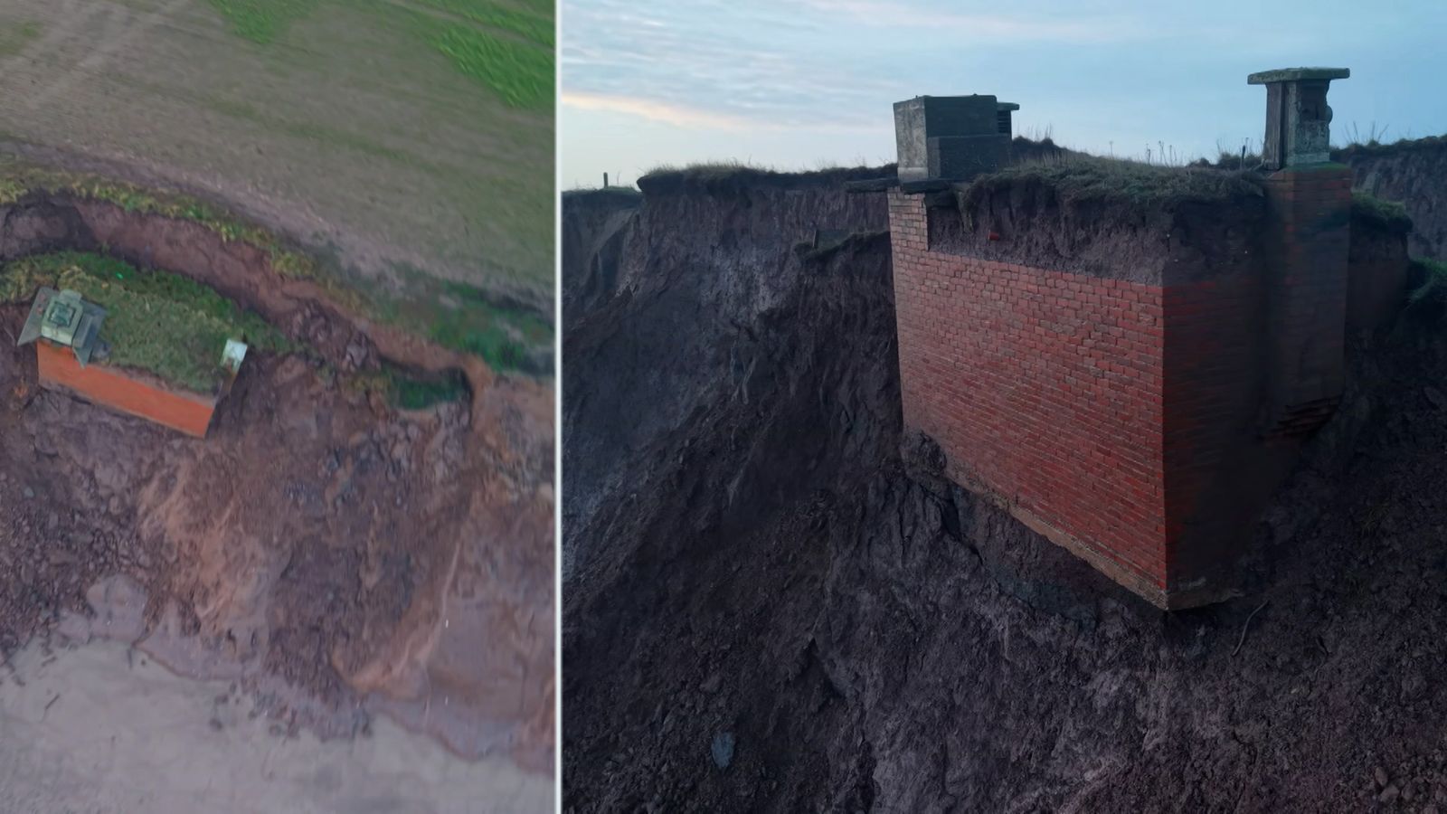 Nuclear bunker clings to cliff edge