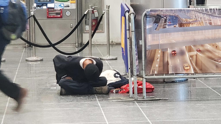 JFK AirTrain terminal overrun with homeless aggressively begging for ...