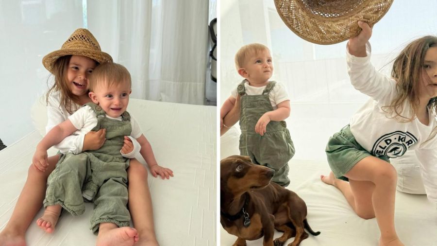 El look match de Sarah Burlando y su sobrino Beltrán en Uruguay