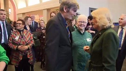 Queen Camilla greets Sir Ian Rankin at literary launch