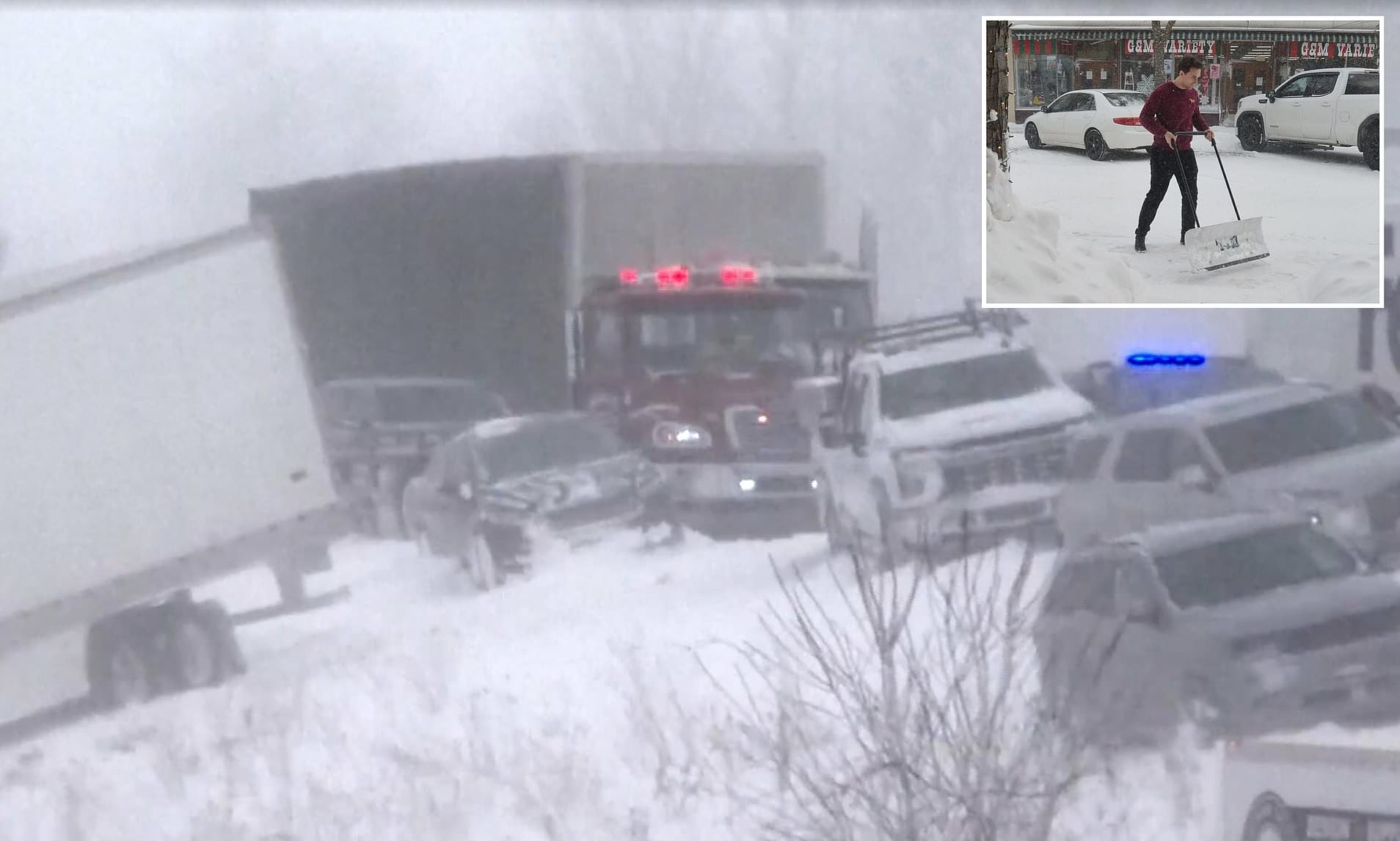 Arctic storm triggers 100-car pileup in Michigan as unrelenting snow ...