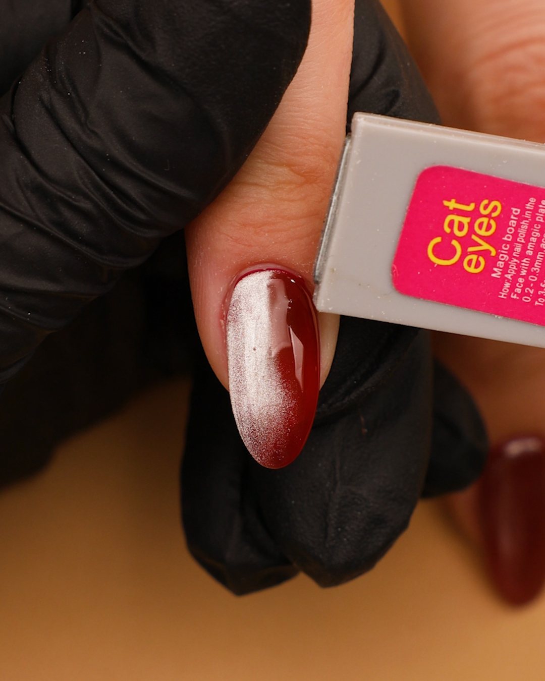 Shiny bright and red set of nails