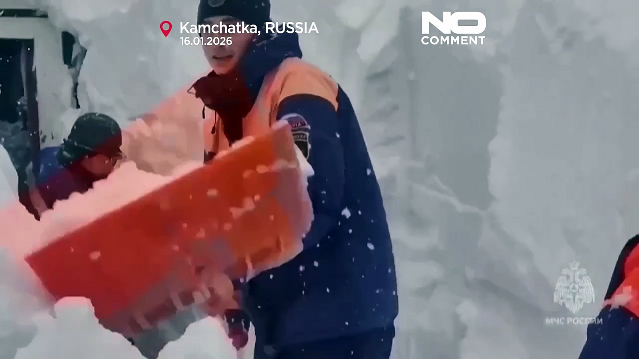 Homes dug out from deep snowdrifts in Russia's Kamchatka