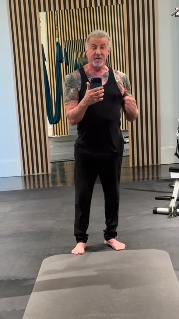 Sylvester Stallone, 79, shows off buff body at the gym — but admits 'it ...