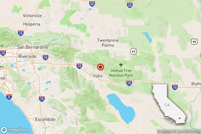 Magnitude 4.6 earthquake recorded near Indio