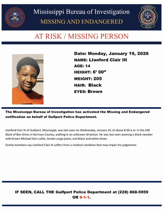 Mississippi Bureau of Investigation issues Endangered alert for missing ...
