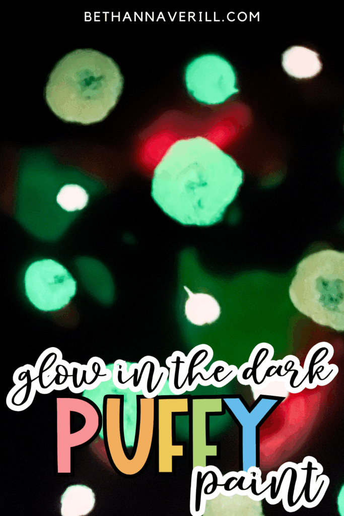 Glow in the dark puffy paint recipe