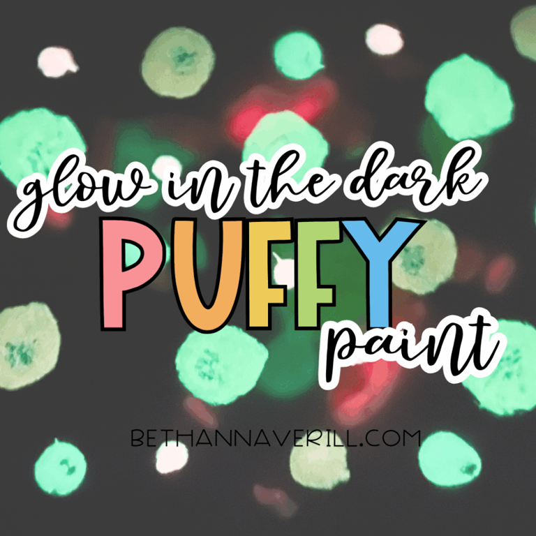 Glow in the dark puffy paint recipe