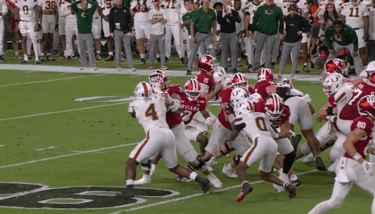 Fernando Mendoza left bloodied on booming hit early in CFP National ...