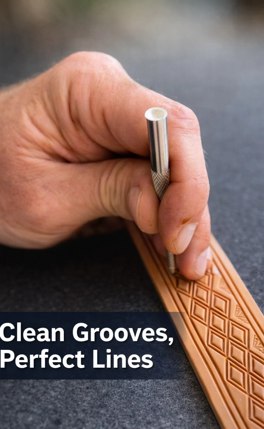 Clean grooves, perfect lines | Precision leather craftsmanship