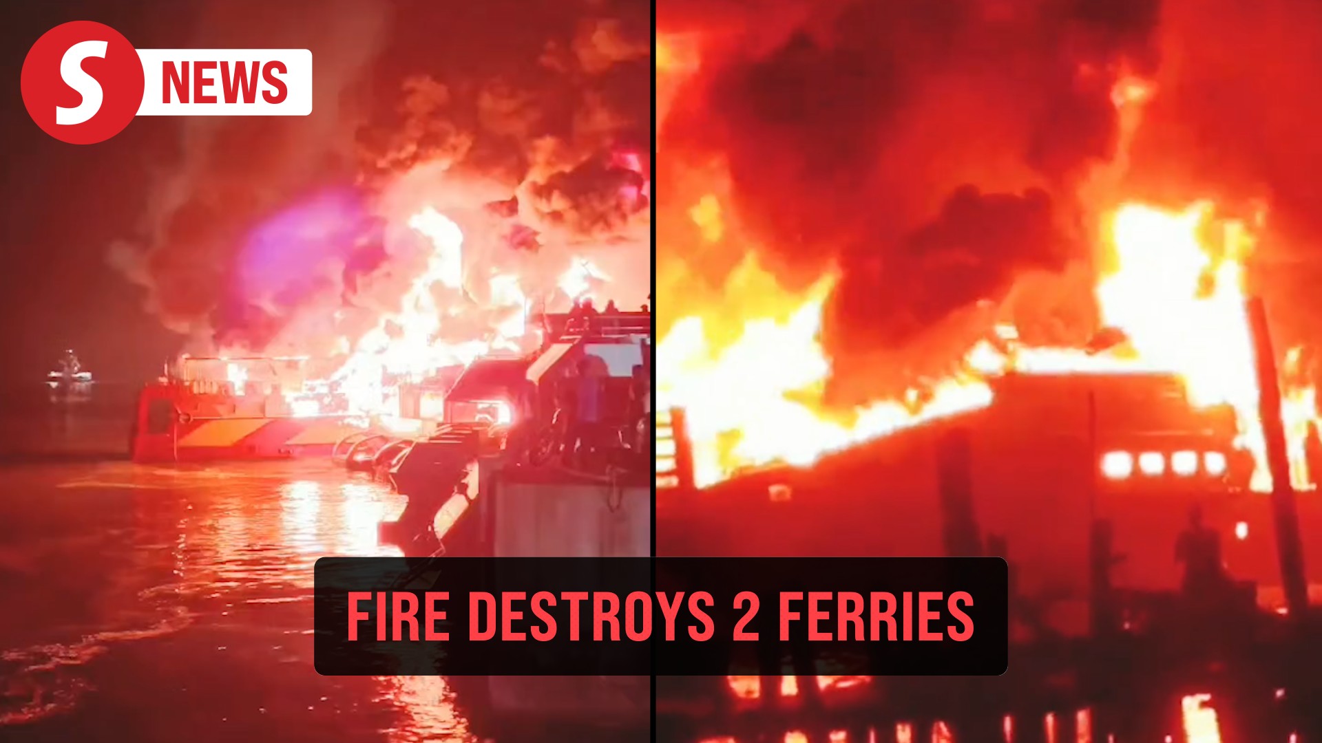 Two ferries destroyed in Langkawi shipyard fire