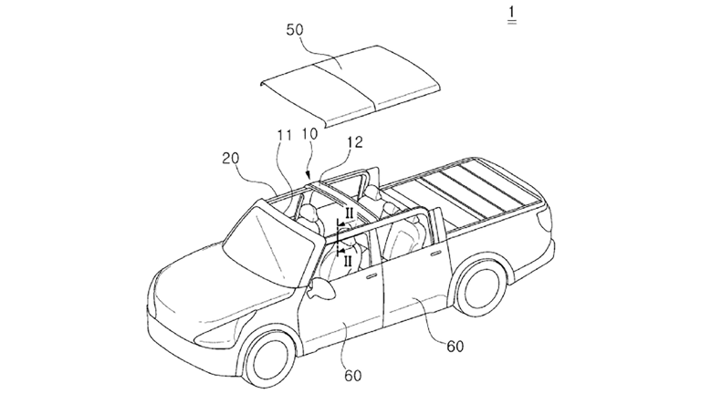 Hyundai patents a Jeep-like removable roof for a new truck