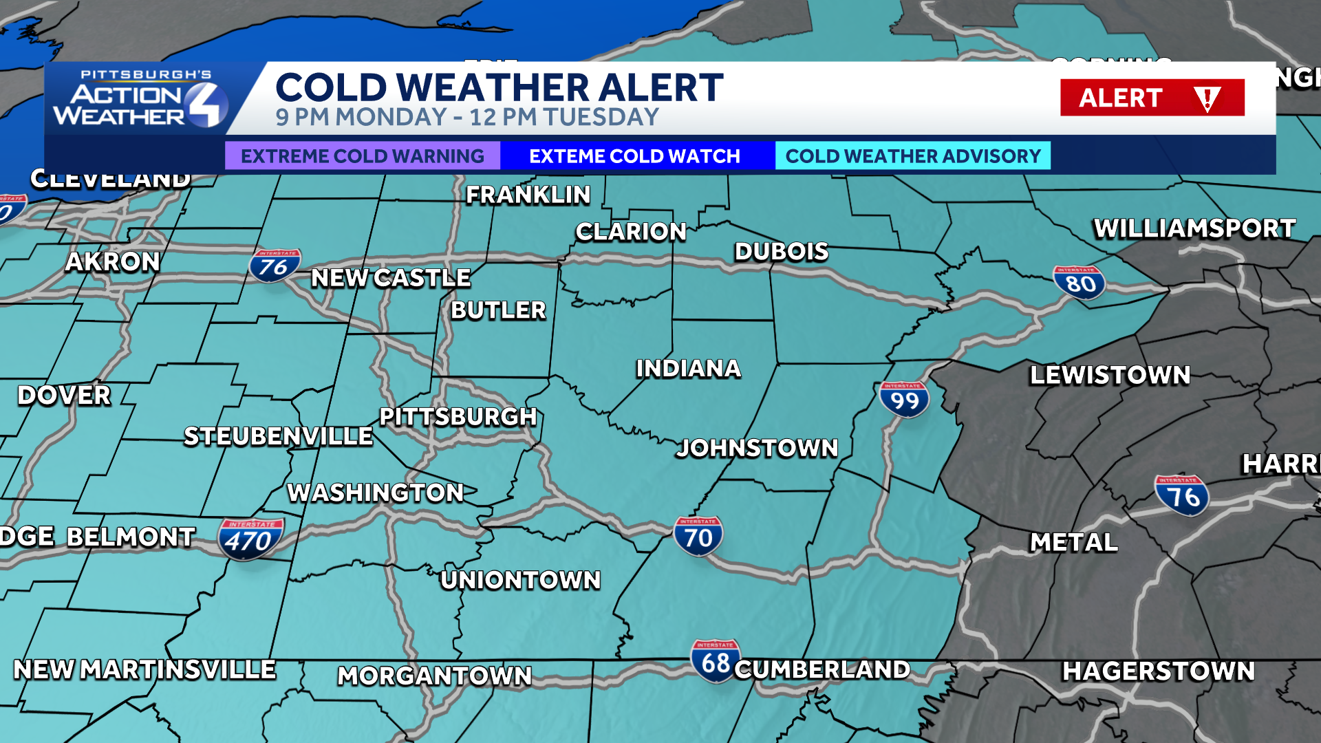 Cold weather advisory issued for western Pennsylvania, sub-zero wind ...