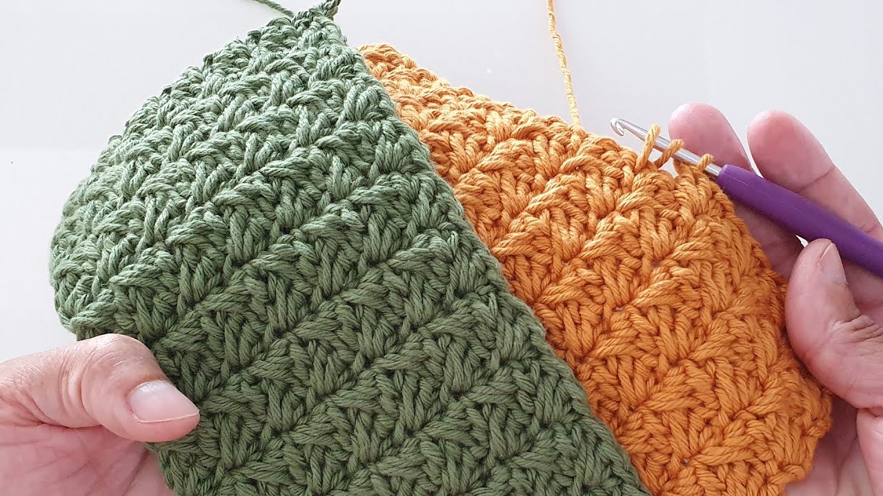 Ponto bandeira dupla face - Ponto fantasia em crochê