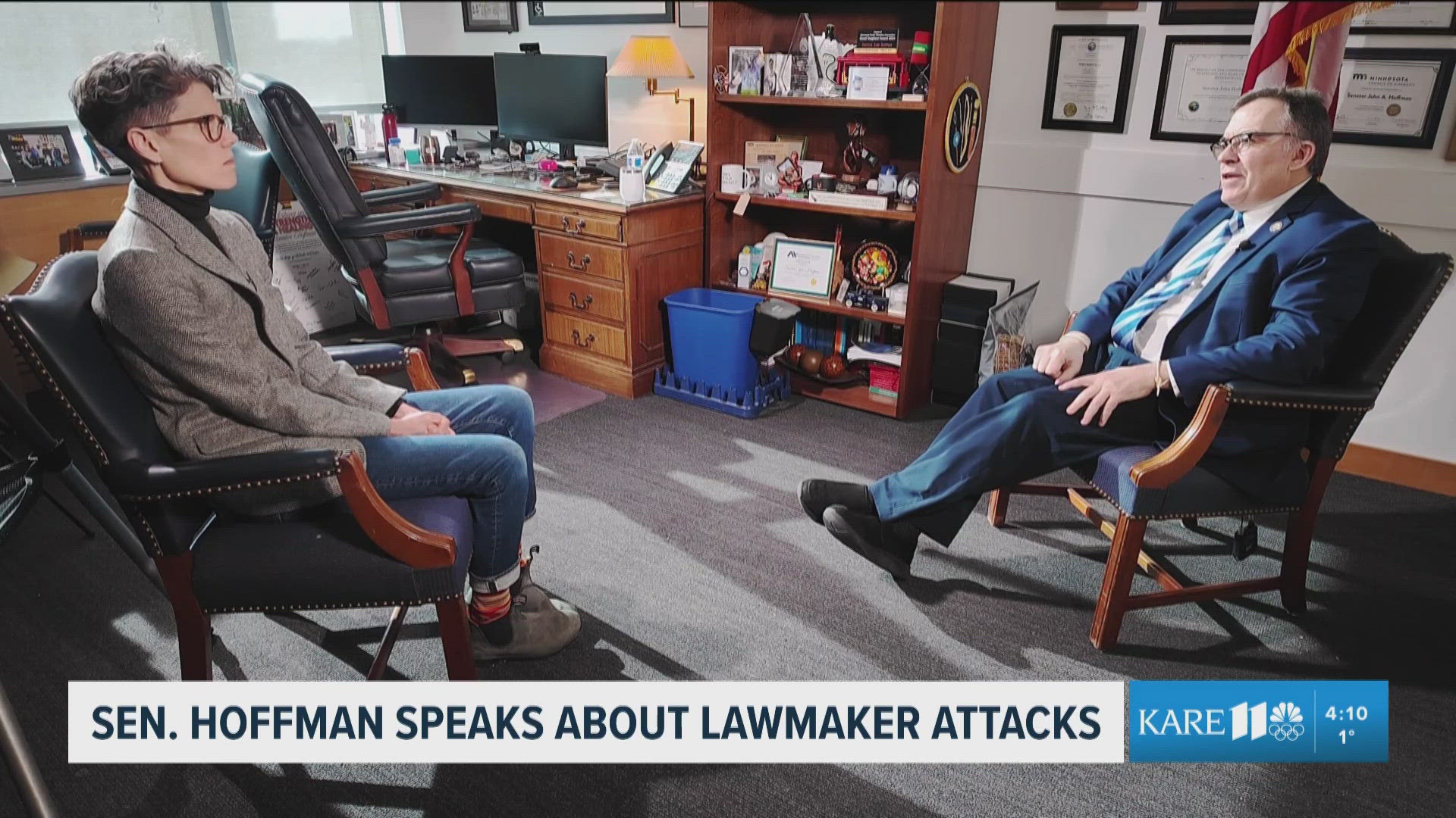 Senator Hoffman speaks about lawmaker attacks