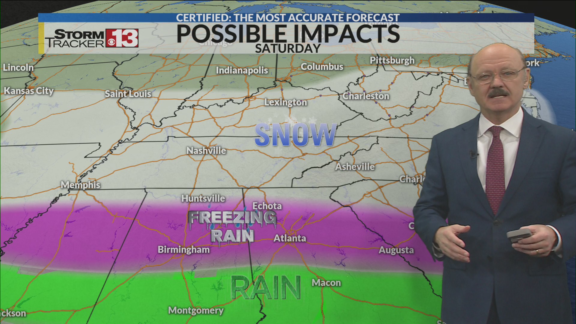 Monday's glance at the cold and the snow chances for the weekend