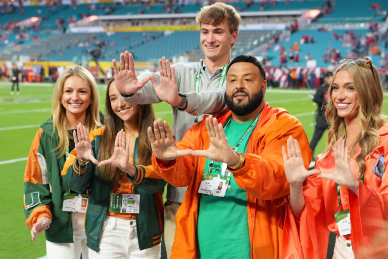 DJ Khaled shows off football moves before College Football Playoff ...