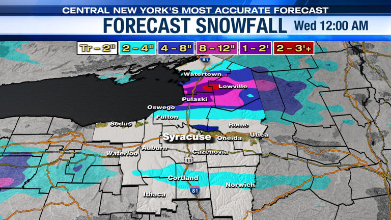Four feet of snow possible for Tug Hill; little elsewhere