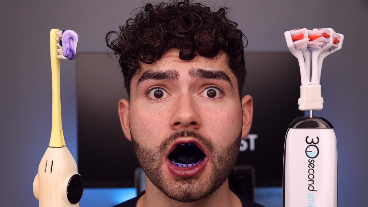 100 year old vs future electric toothbrush