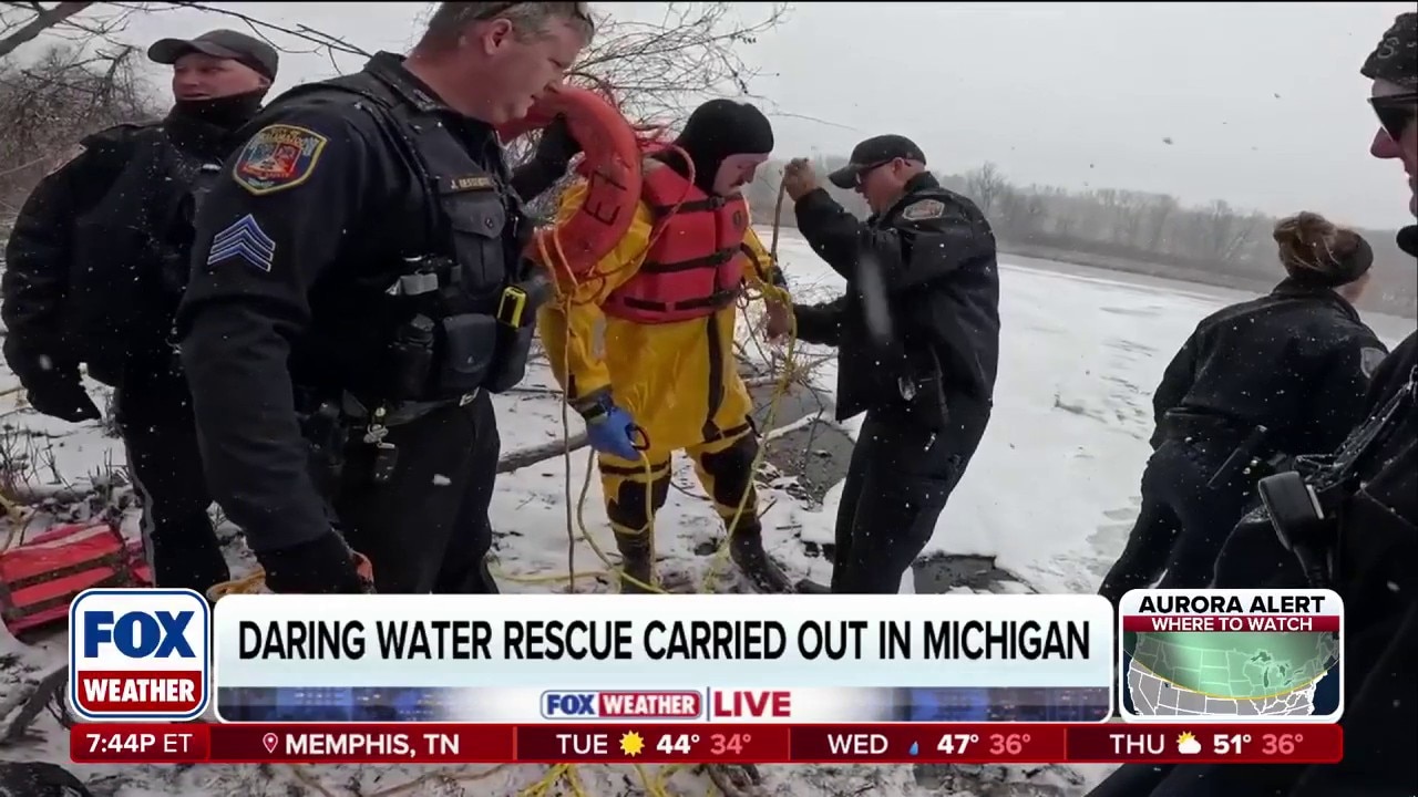 Heroic water rescue carried out in Michigan after fisherman falls ...