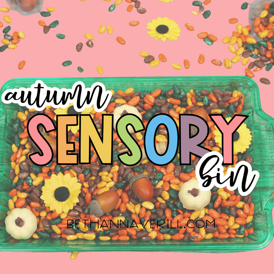 Autumn sensory bin