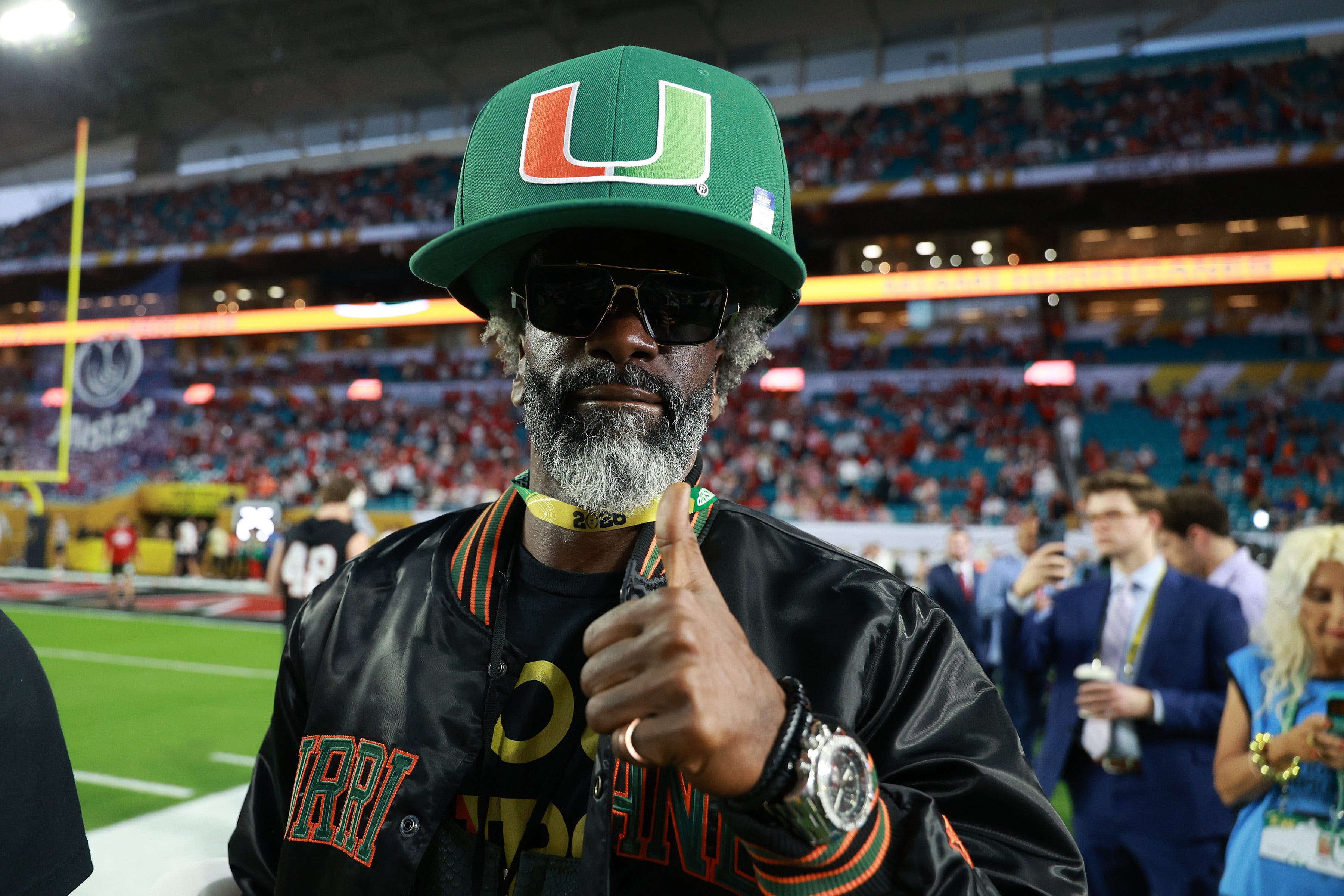 Ed Reed rocked the biggest Miami hat possible for CFP finale