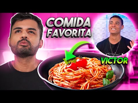 Provando o prato favorito do Victor