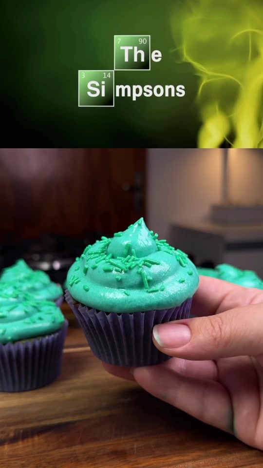 Cupcake azul da Marge | Receita inspirada em Breaking Bad e Simpsons