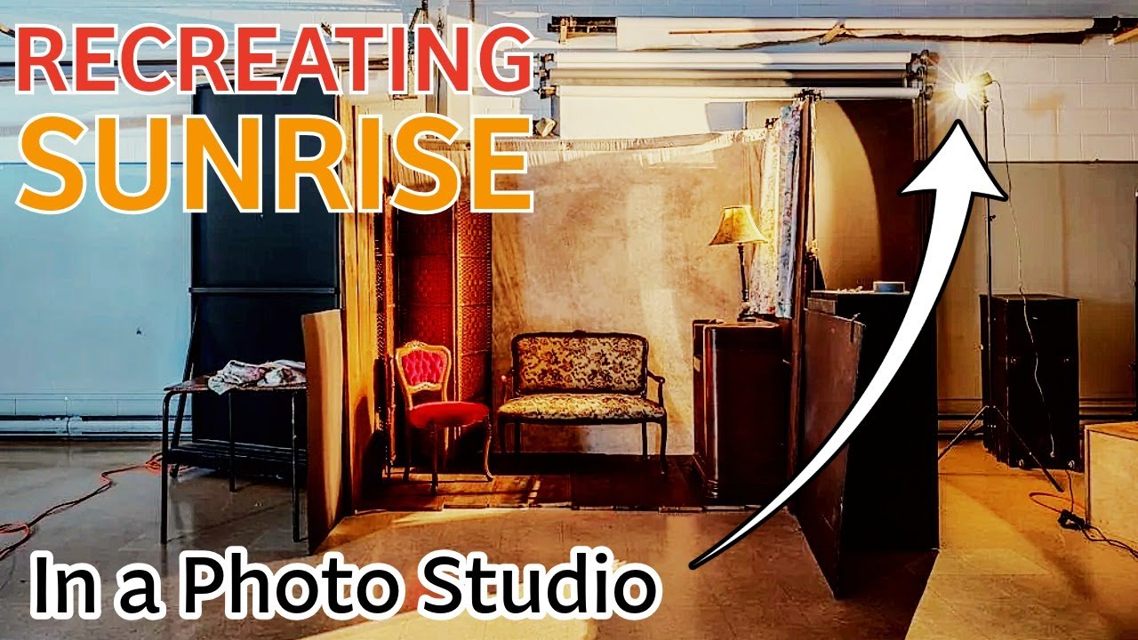 Recreating sunrise window light in a studio one-light photography setup