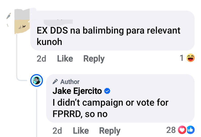 Jake Ejercito clarifies photo with Rodrigo Duterte standee