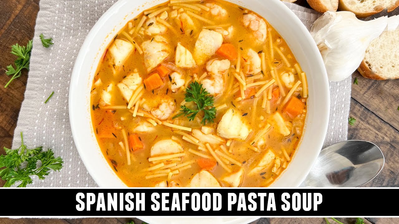 Spanish seafood pasta soup | Easy & delicious 30-minute recipe