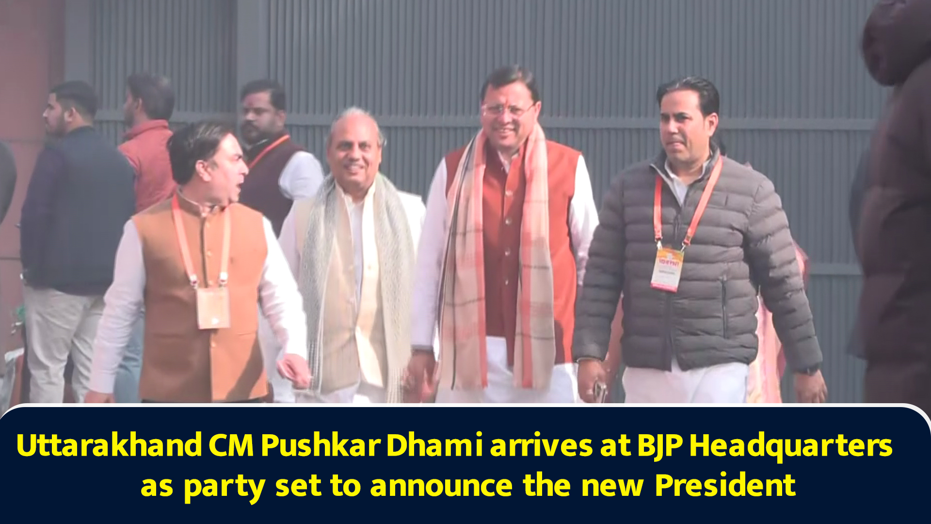 Uttarakhand CM Pushkar Dhami arrives at BJP headquarters as party set ...