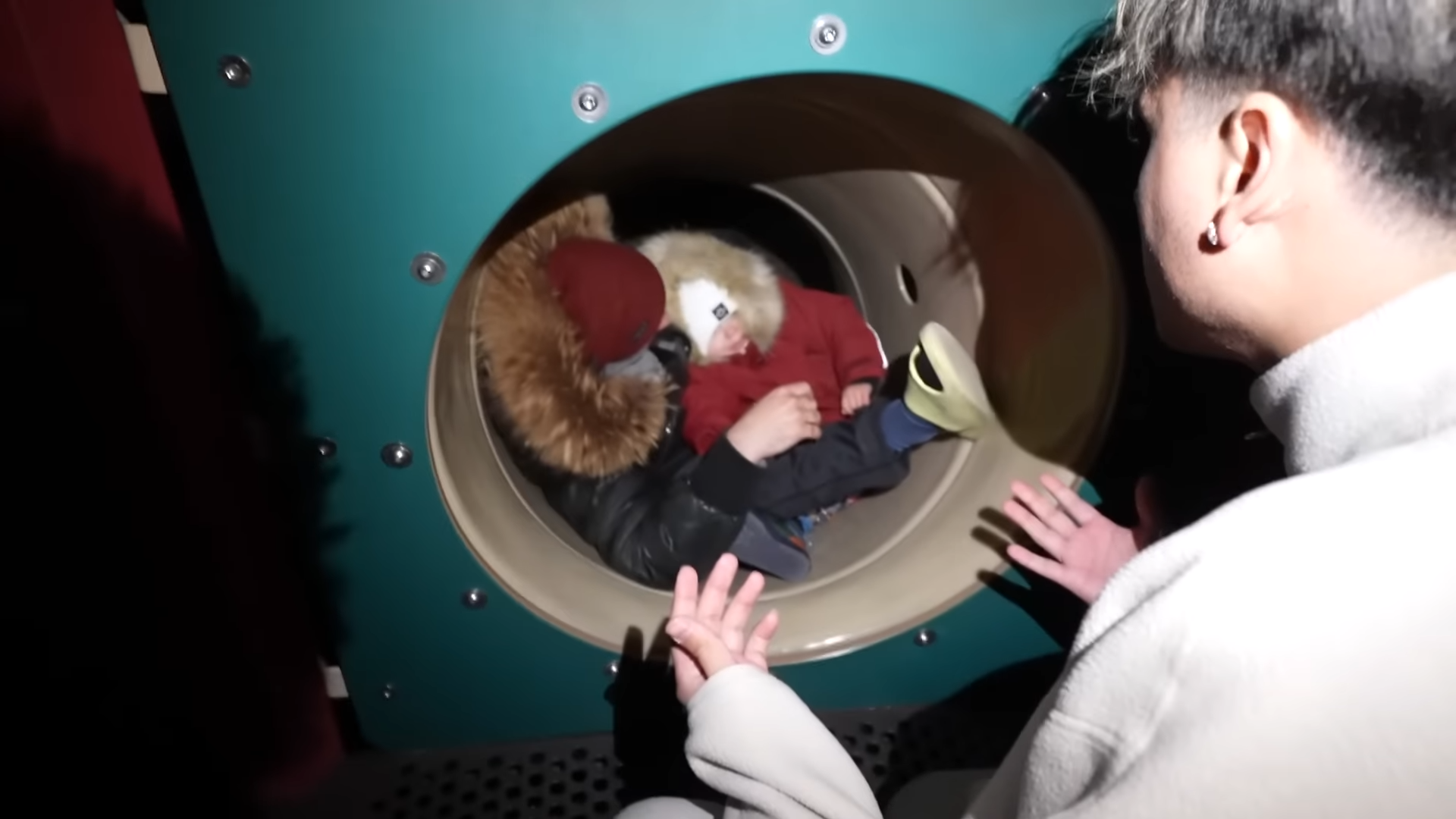 Getting stuck in a slide is scary
