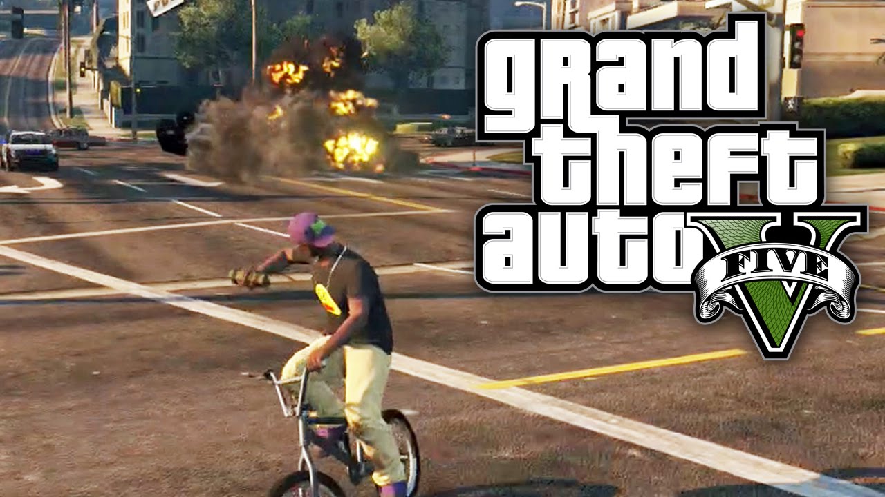 GTA 5 challenge - 5 star BMX bike escape! (GTA V online)