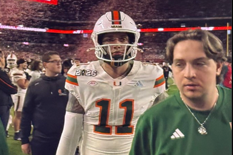 Carson Beck slammed for classless reaction after Miami loses CFB ...