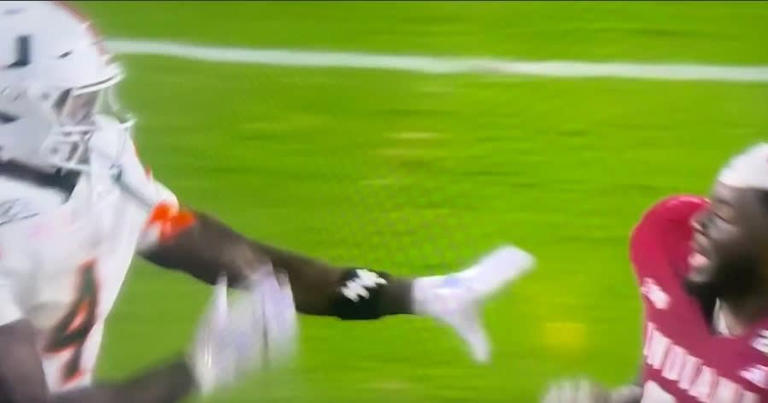 Miami RB Mark Fletcher Jr. throws punch at Indiana DL Tyrique Tucker ...