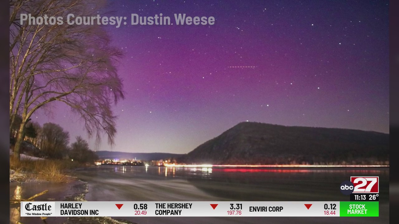 Geomagnetic storm paints central Pennsylvania skies