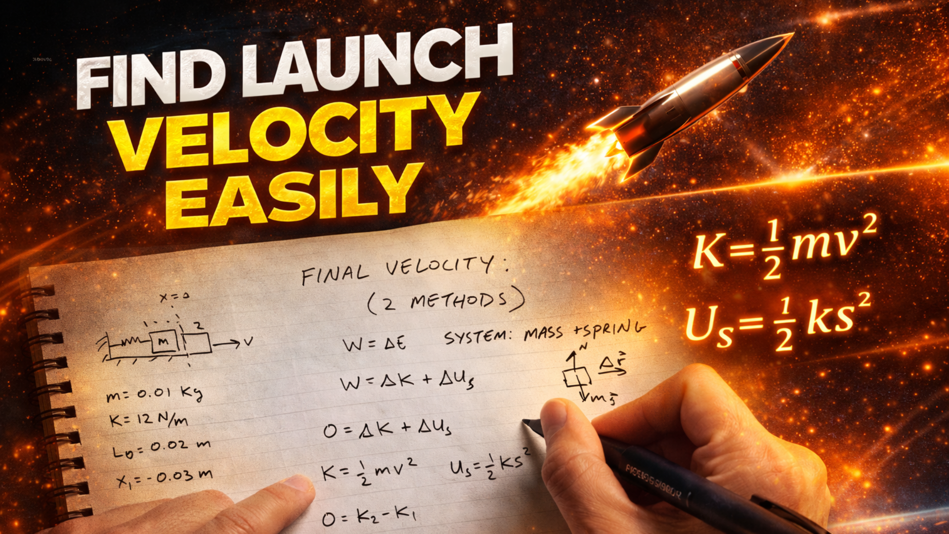 Two methods to determine spring-driven launch speed