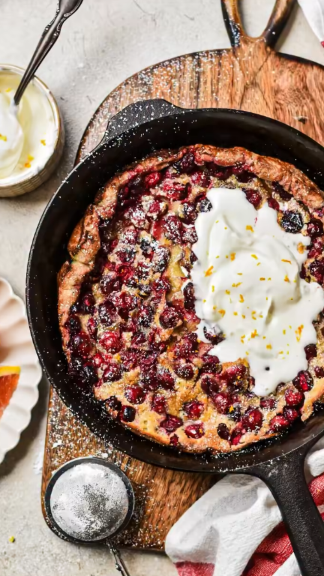 Fancy yet effortless cranberry orange Dutch baby