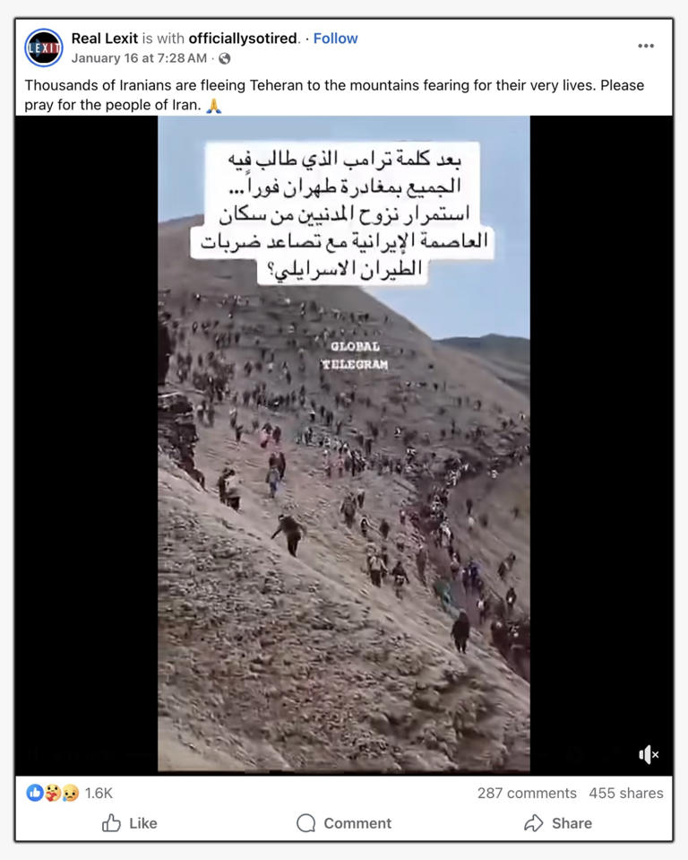 Fact check: People fleeing Iran amid violence? This video is from Nepal